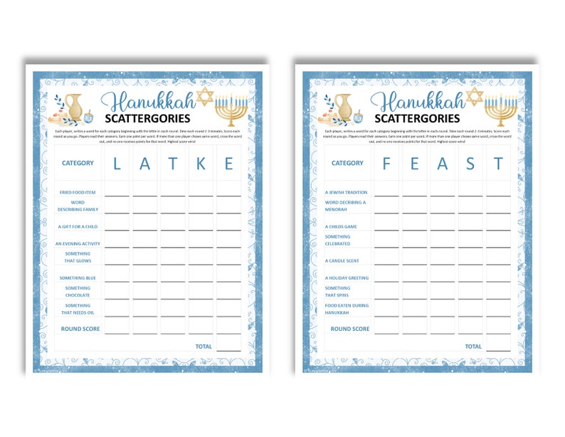 Get Your Hanukkah Party Started With Printable Party Games! - Etsy