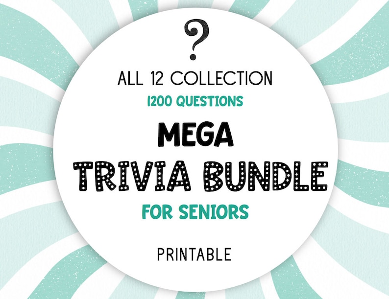 1200 Random Trivia Questions, Printable PDF, Designed for Seniors ...