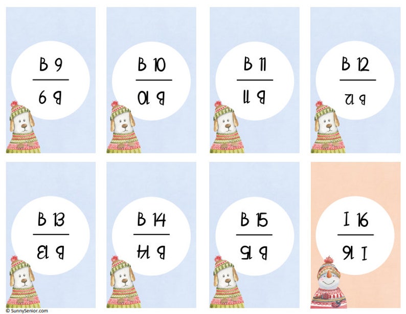 1000 Winter Bingo Cards Printable for Kids Winter Wonderland Party Game ...