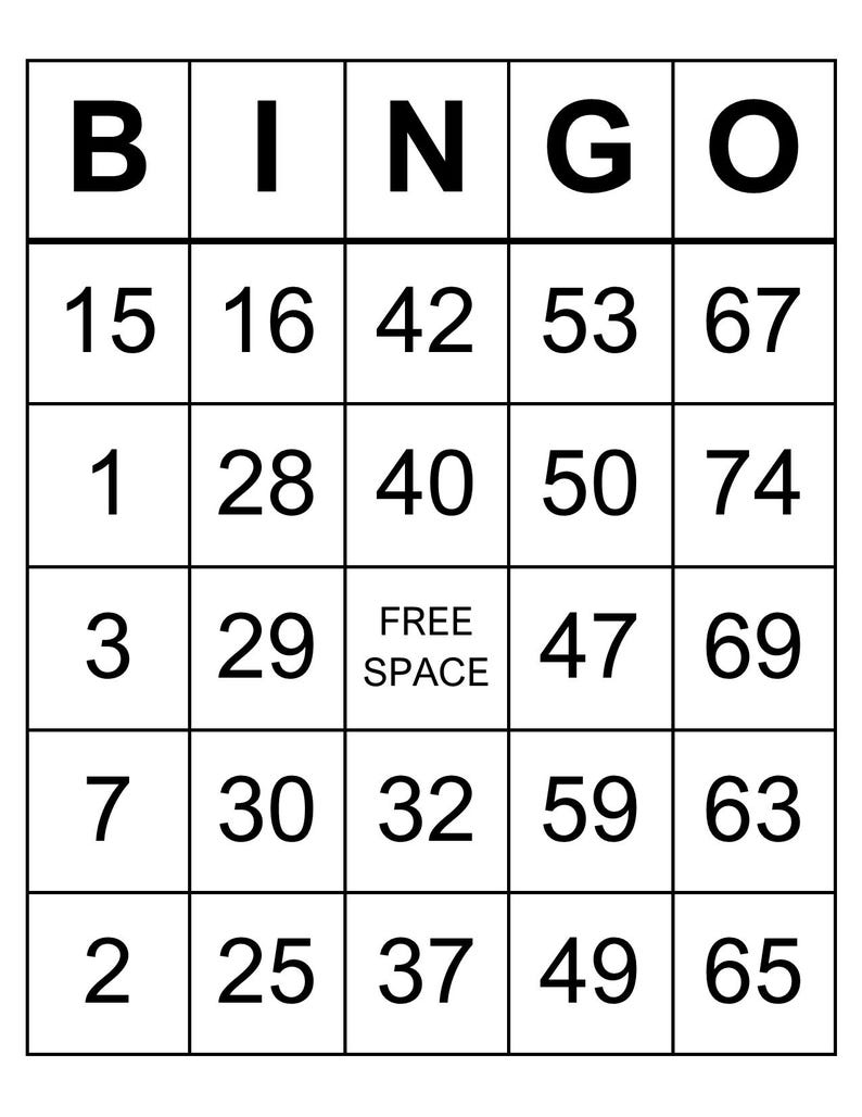 500 Jumbo Printable Bingo Cards – Instant PDF Download for Endless Fun ...