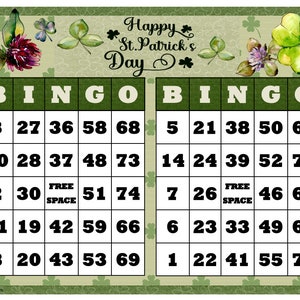 1000 St. Patrick's Day Bingo Cards, Printable, PDF St. Paddy's Day ...