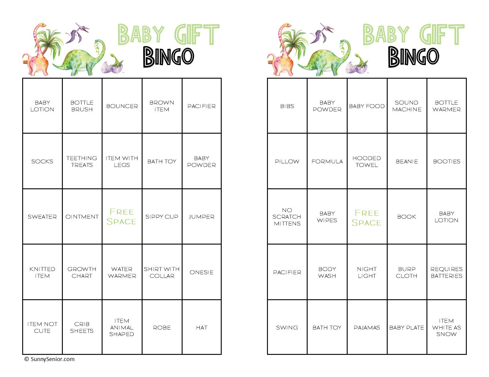 Dinosaur Baby Shower Gift Bingo: A Fun Twist on Gift Giving! - Etsy