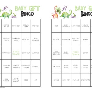 Dinosaur Baby Shower Gift Bingo: A Fun Twist on Gift Giving! - Etsy
