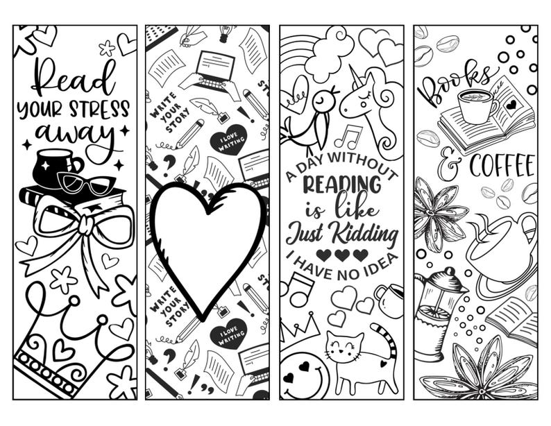 Printable Coloring Bookmarks Craft for Kids & Adults | DIY Creative ...