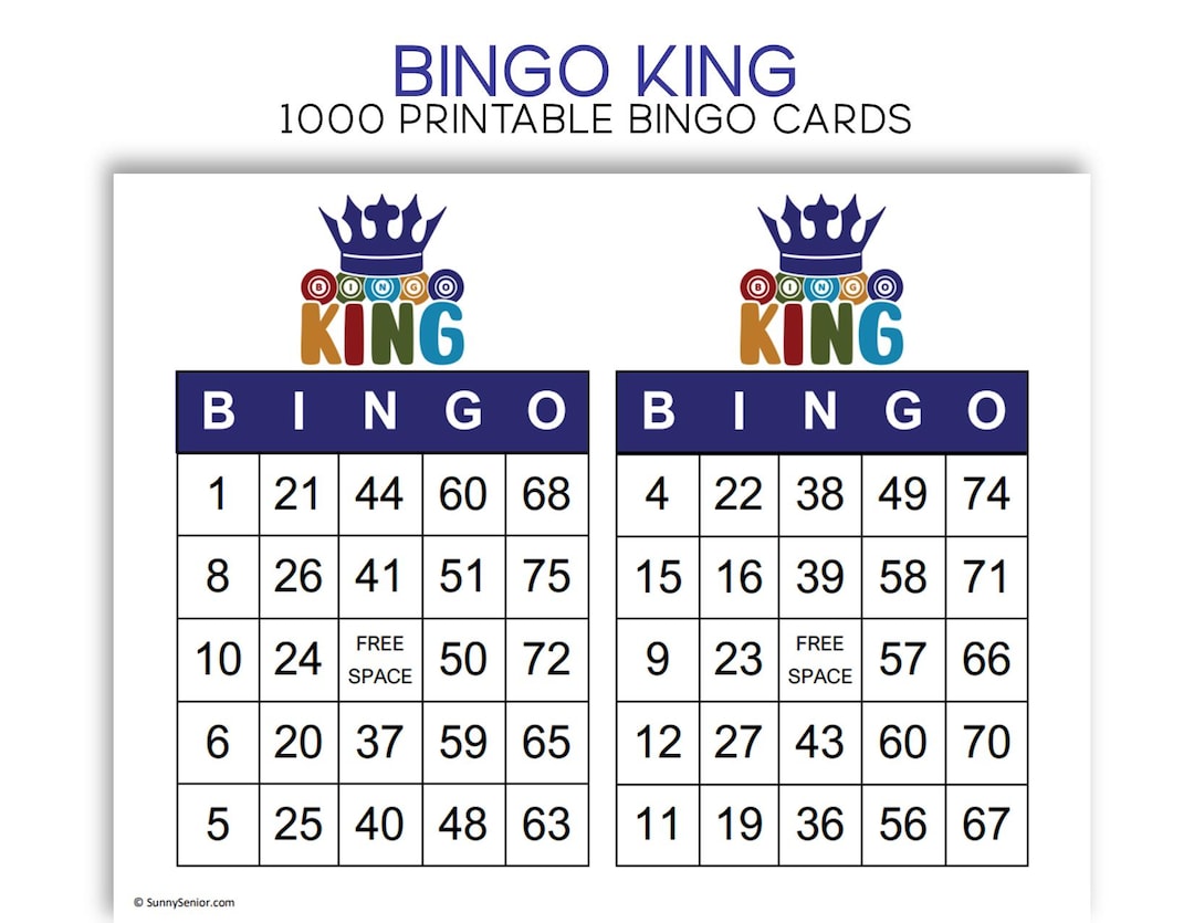 Become the Bingo King With These Printable Cards - 1000 Pack - Etsy