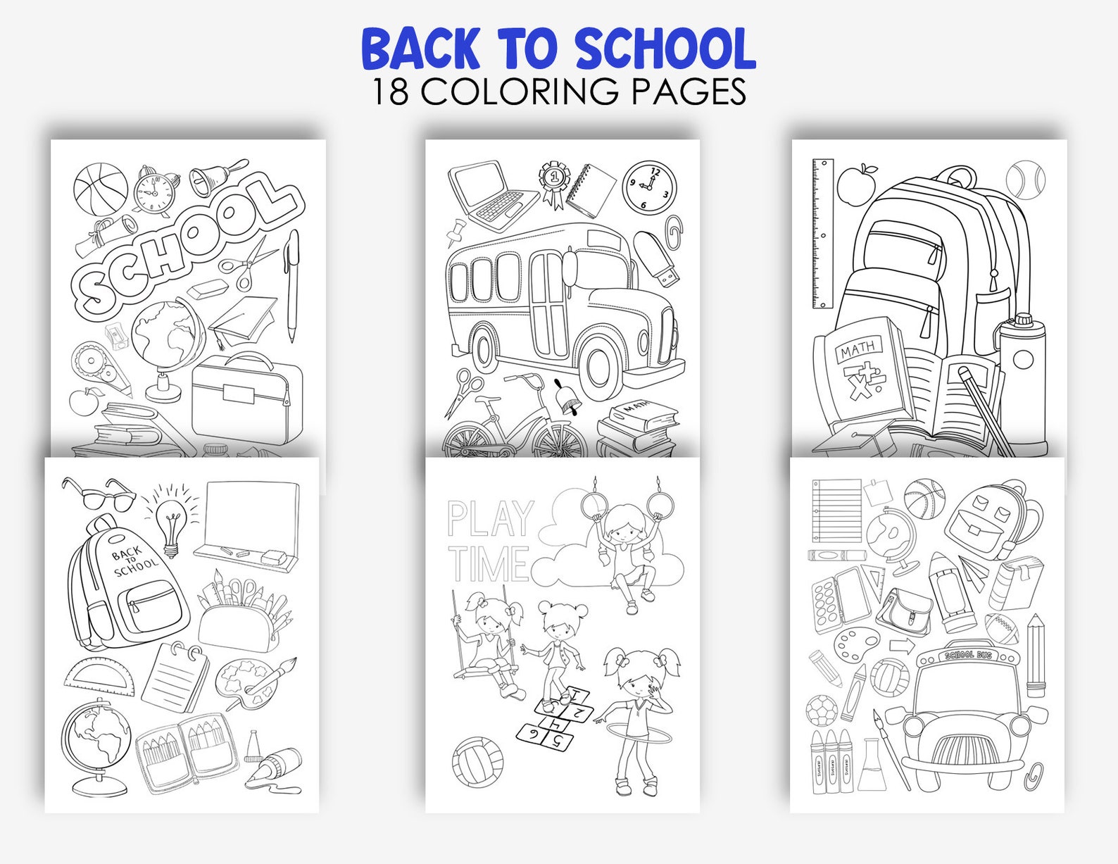 Back to School Fun: Printable Coloring Pages for Kids! - Etsy