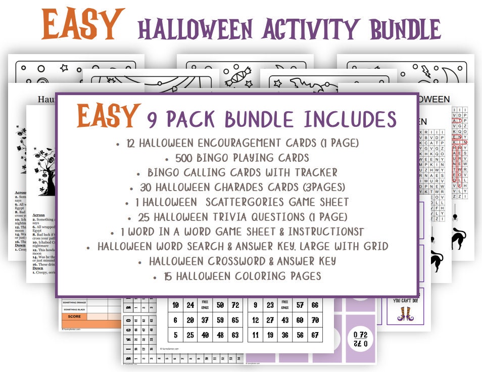 Trick or Treat: A Printable Halloween Bundle for Dementia Care - Etsy