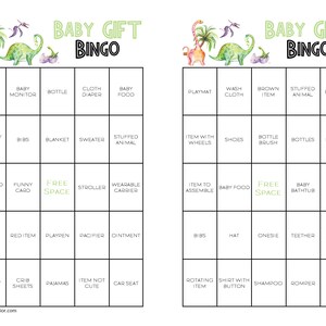 Dinosaur Baby Shower Gift Bingo: A Fun Twist on Gift Giving! - Etsy