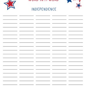 4th of July Word Game Sheets: Printable Fun for Independence Day ...