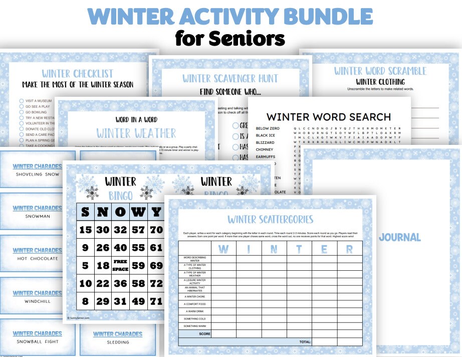 Winter Warm-up: A Printable Activity Bundle for Seniors - Etsy