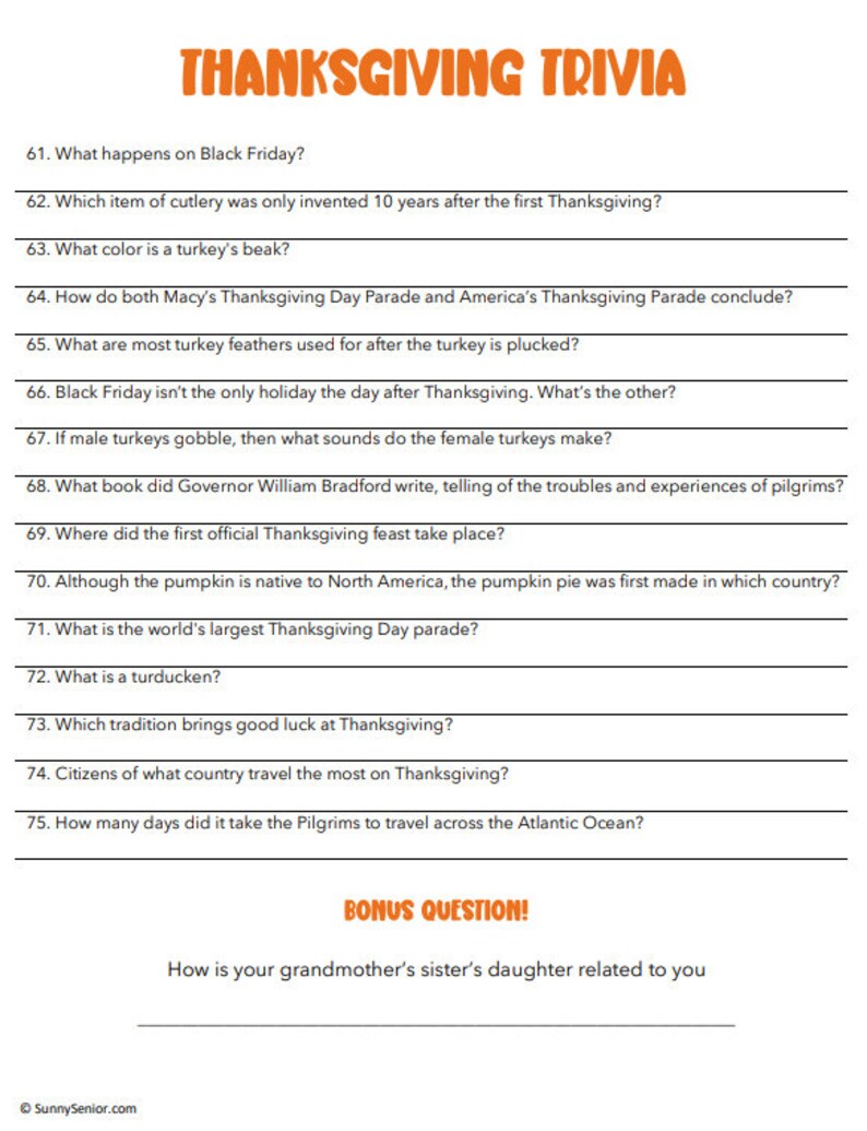 Harvest Heritage: Printable Thanksgiving Trivia Pack - Etsy