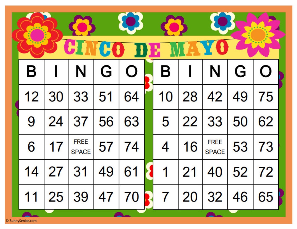 Cinco De Mayo Bingo Card Pack 1000 Festive Printable Cards - Etsy