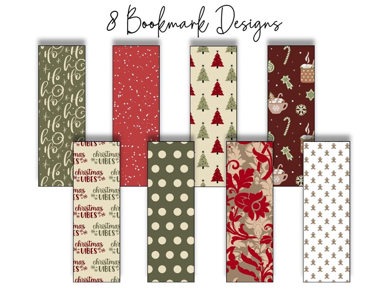 Christmas Bookmarks: Festive Holiday Designs (PNG Files) - Etsy