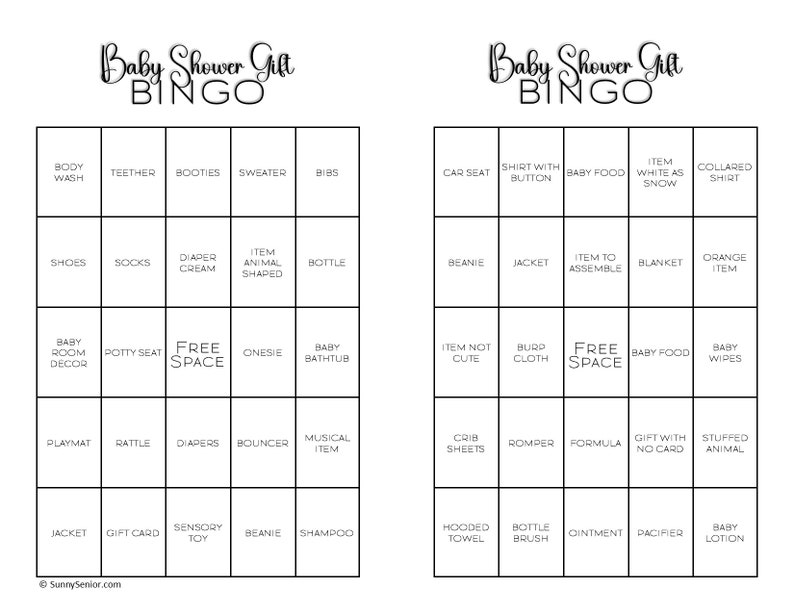 Printable Baby Shower Gift Bingo: A Fun Twist on Gift Giving - Etsy