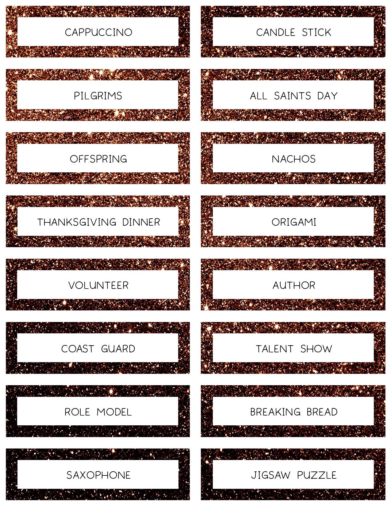 November Fun Charades: A Printable Game for a Thankful and Festive ...