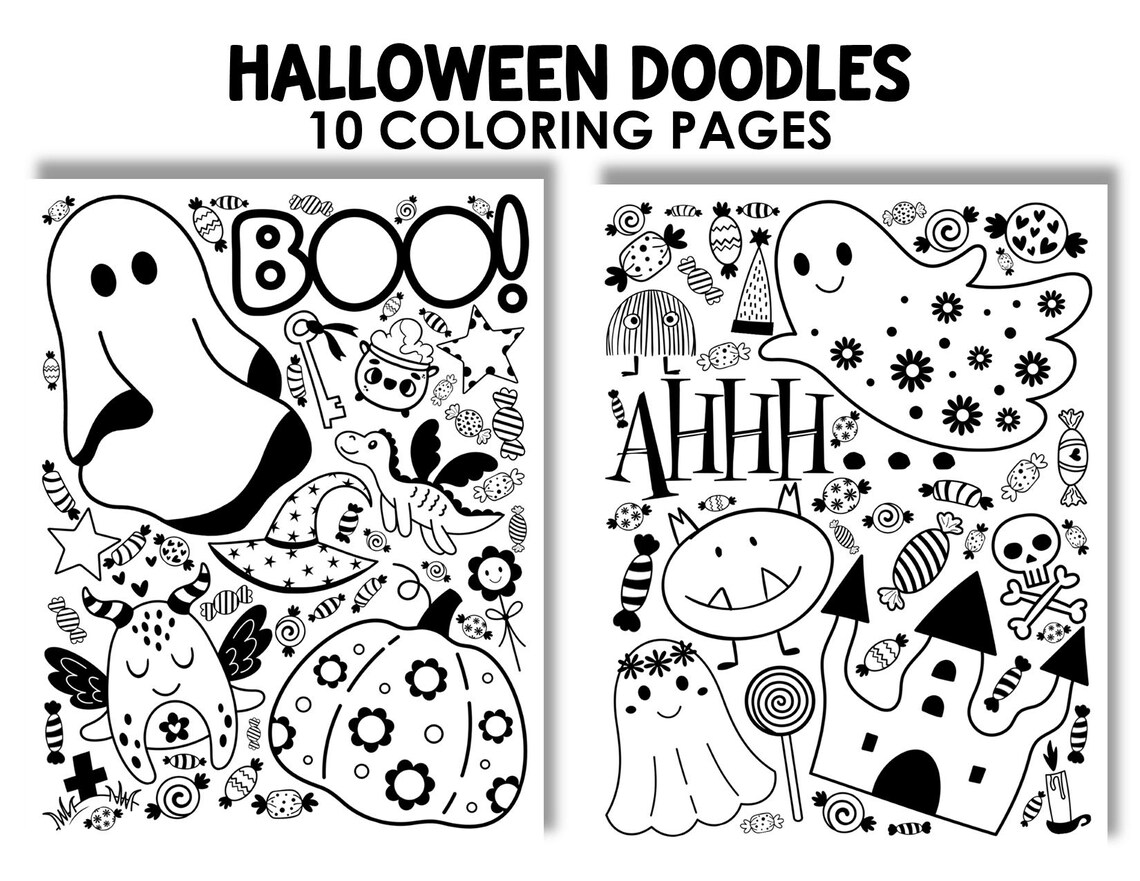Printable Halloween Coloring Pages for Kids & Adults 10 Spooky Fun ...