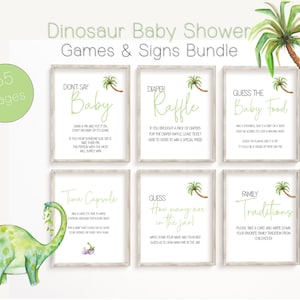 Dinosaur Baby Shower Games, Printable, Babyshower Games Bundle ...