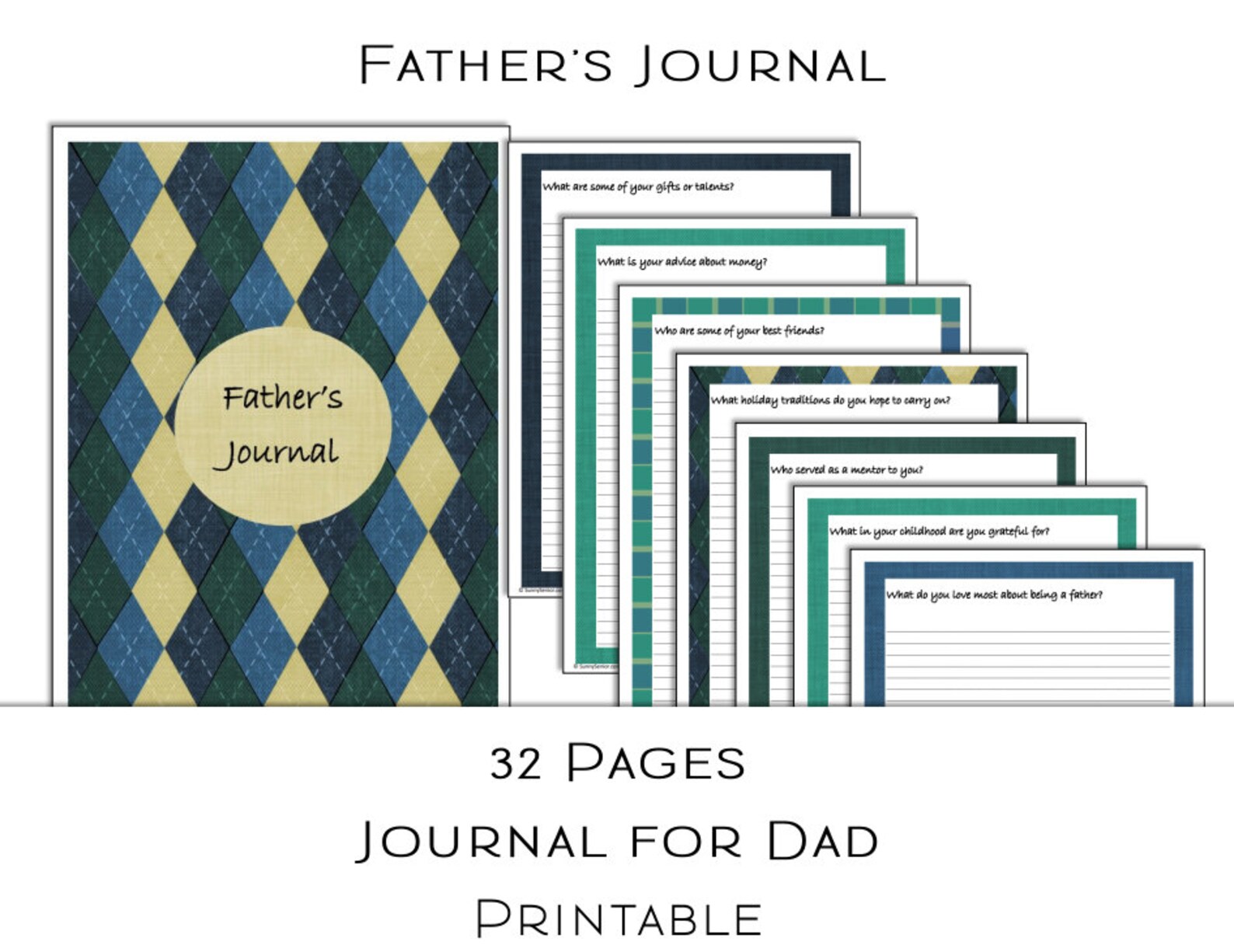 Father's Day Journal Gift for Dad Activity Monthly Journaling Assisted ...