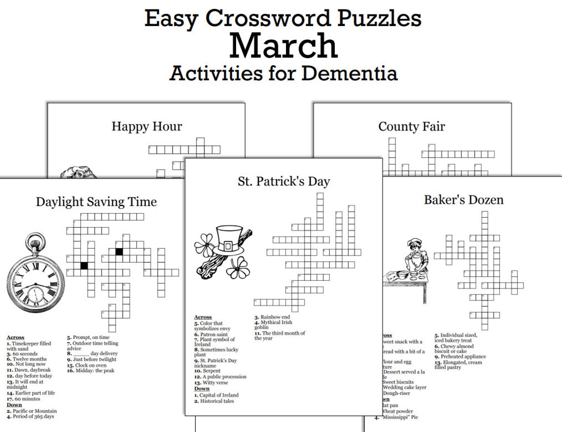 Memory-enhancing Crossword Puzzles for Dementia: Printable Brain ...