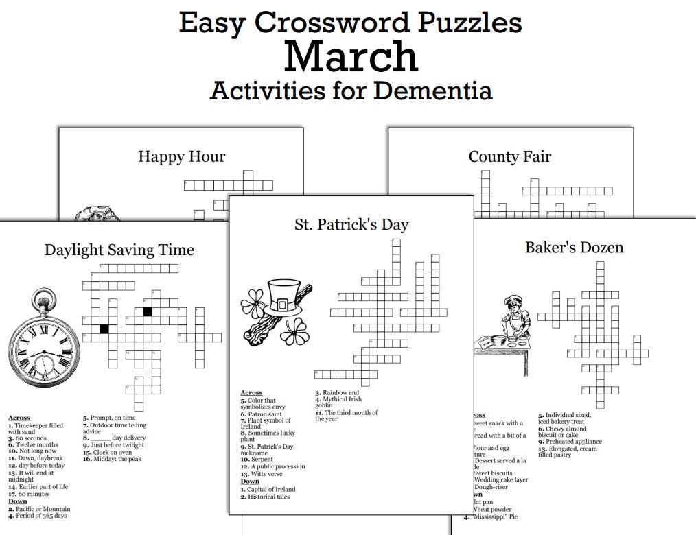 Memory-enhancing Crossword Puzzles for Dementia: Printable Brain ...