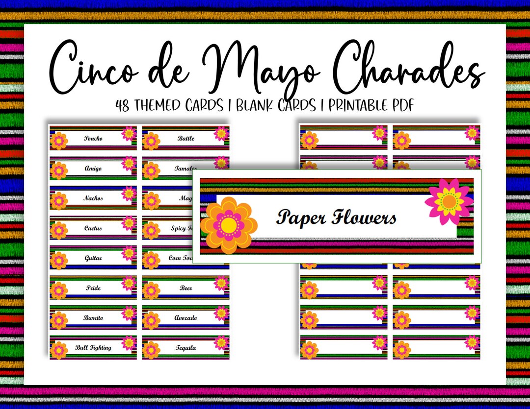 Cinco De Mayo Charades: the Laugh-out-loud Party Game - Etsy