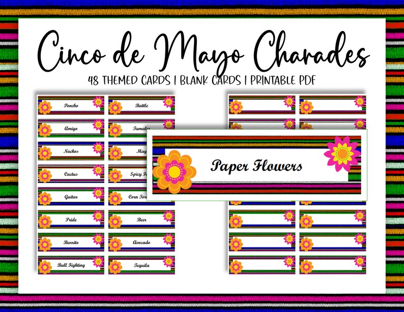 Cinco De Mayo Charades: the Laugh-out-loud Party Game - Etsy