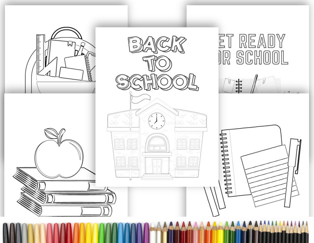 18 Easy Back to School Coloring Pages Printable Kids Young Children - Etsy