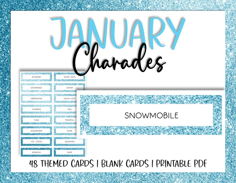 January Charades: Fun and Festive Party Game for the Cold Winter - Etsy