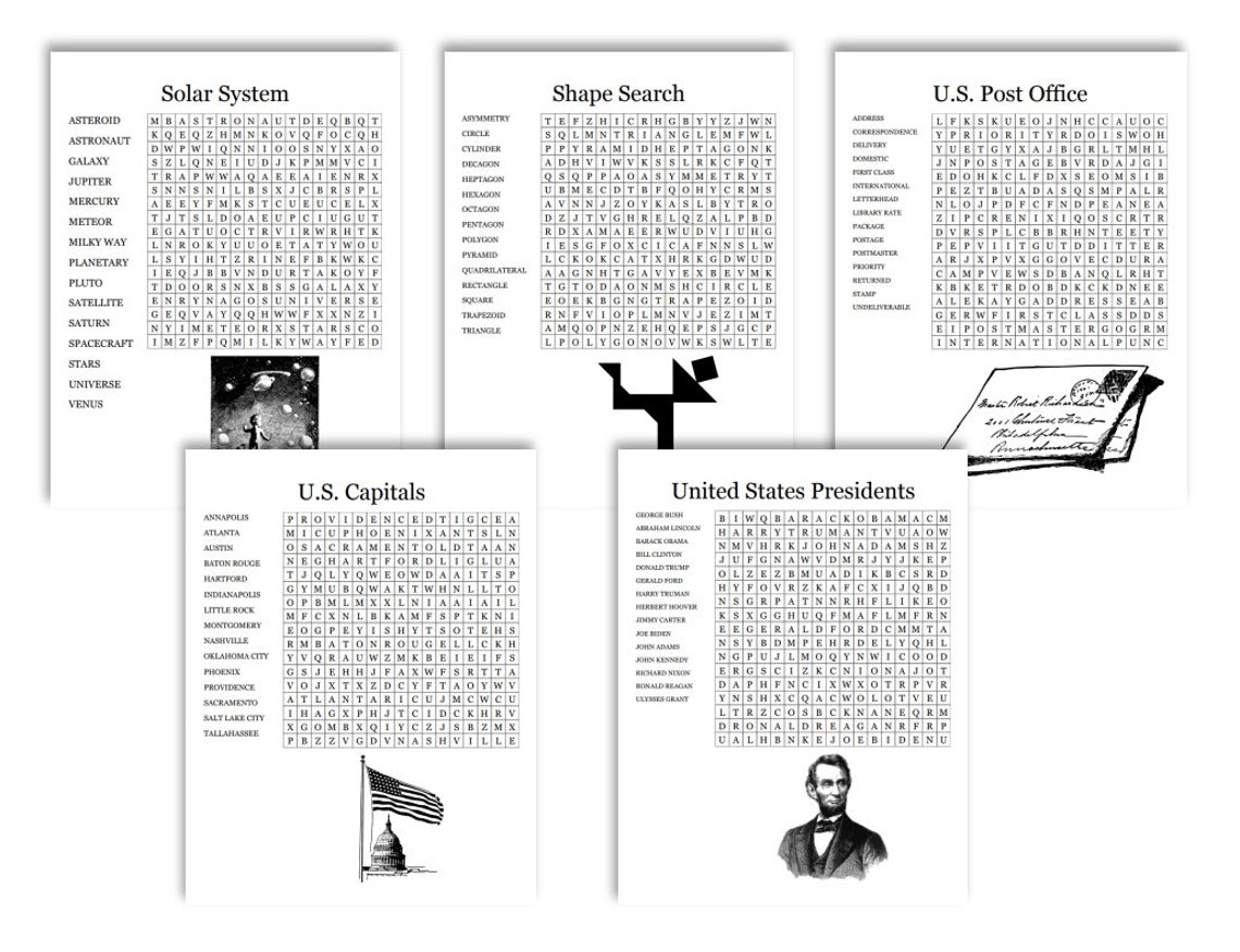 Brain Teasers: A Printable Collection of Easy Word Search Puzzles for ...