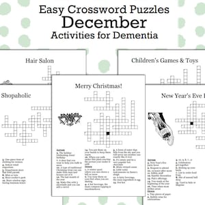 Crossword Puzzles for Dementia: Printable Brain Exercise for Improved ...