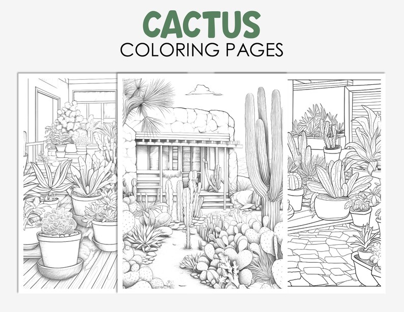 18 Printable Cactus Coloring Pages - Fun and Creative Desert Designs - Etsy