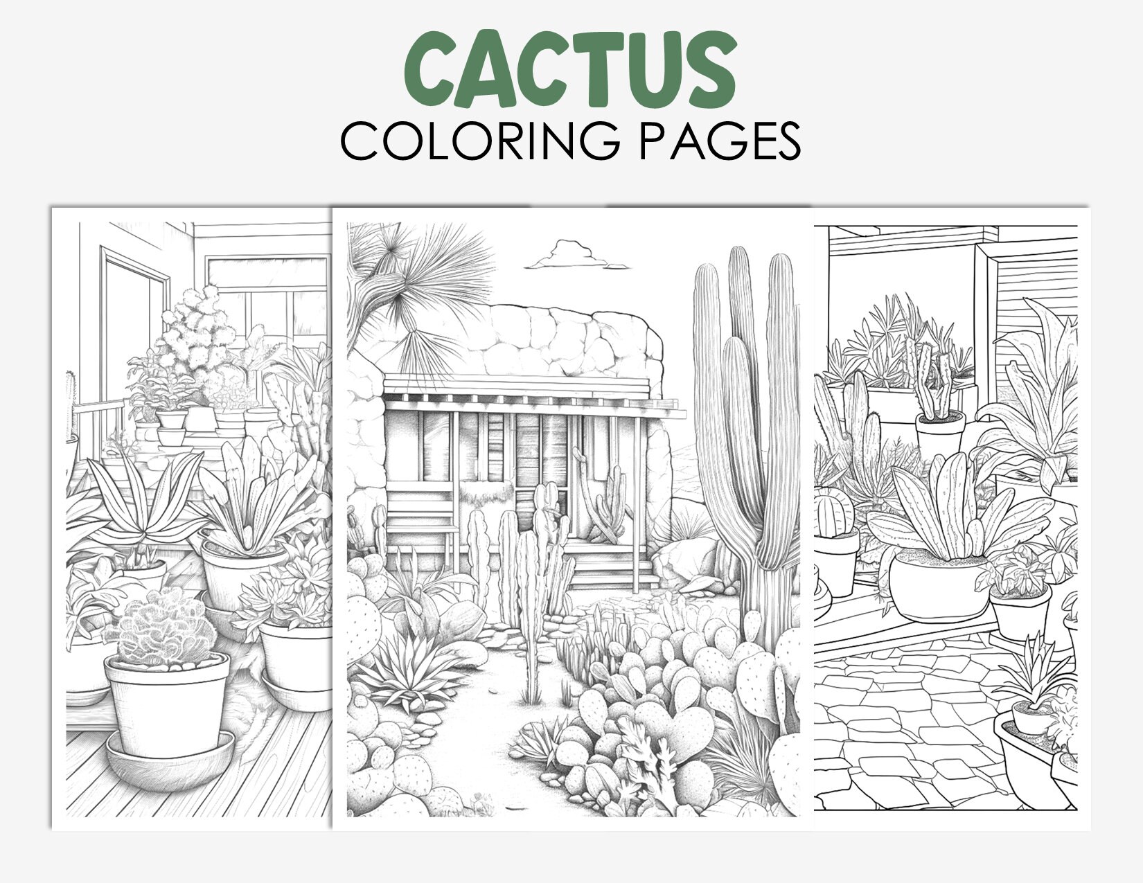18 Printable Cactus Coloring Pages - Fun and Creative Desert Designs - Etsy