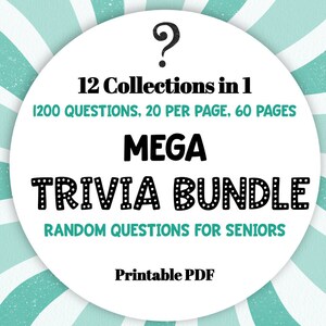 1200 Random Trivia Questions, Printable PDF, Designed for Seniors ...
