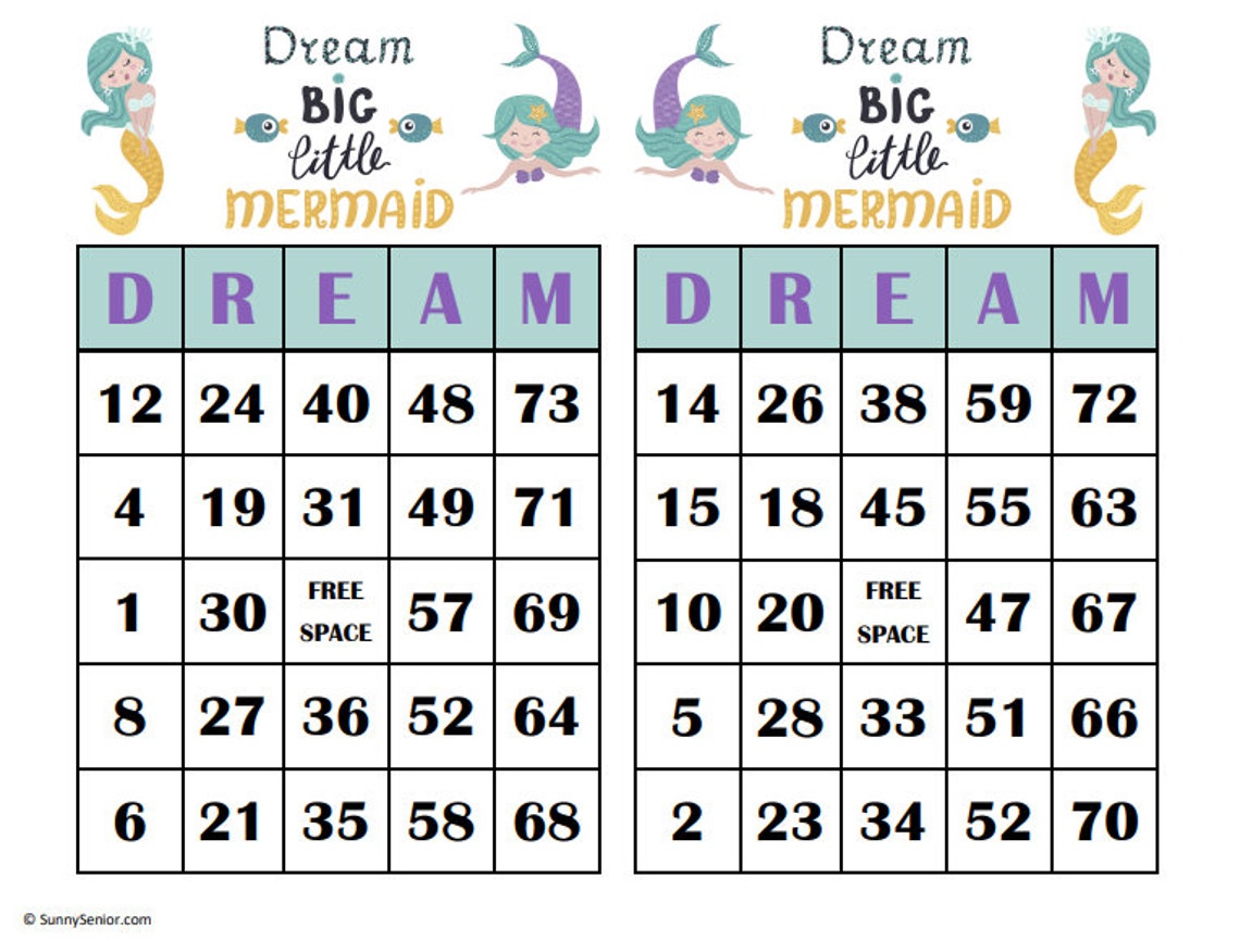 Under the Sea Bingo for Your Mermaid Party 1000 Printable - Etsy