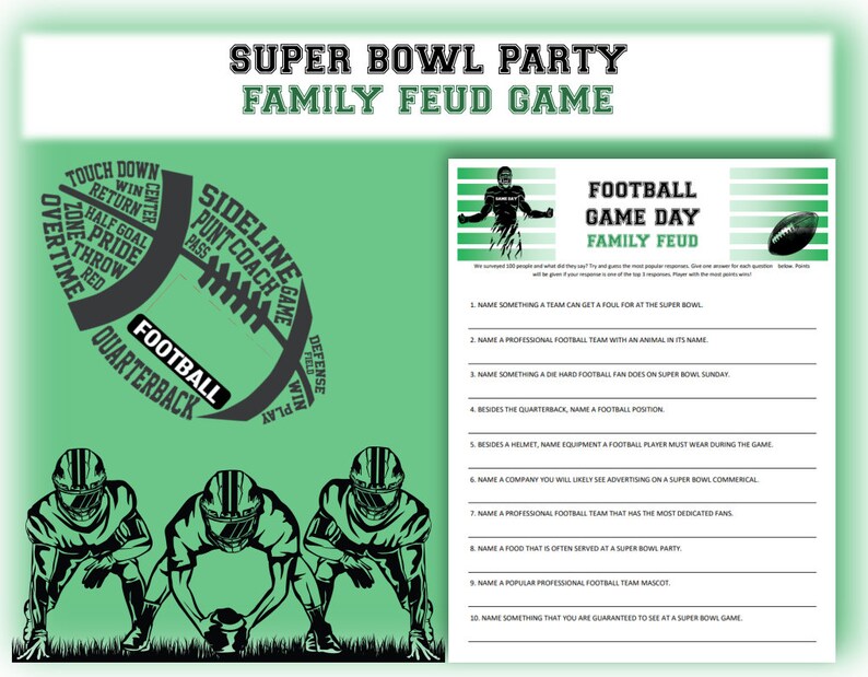 Get Your Game Face On: Our Printable Super Bowl Family Feud is Here! - Etsy