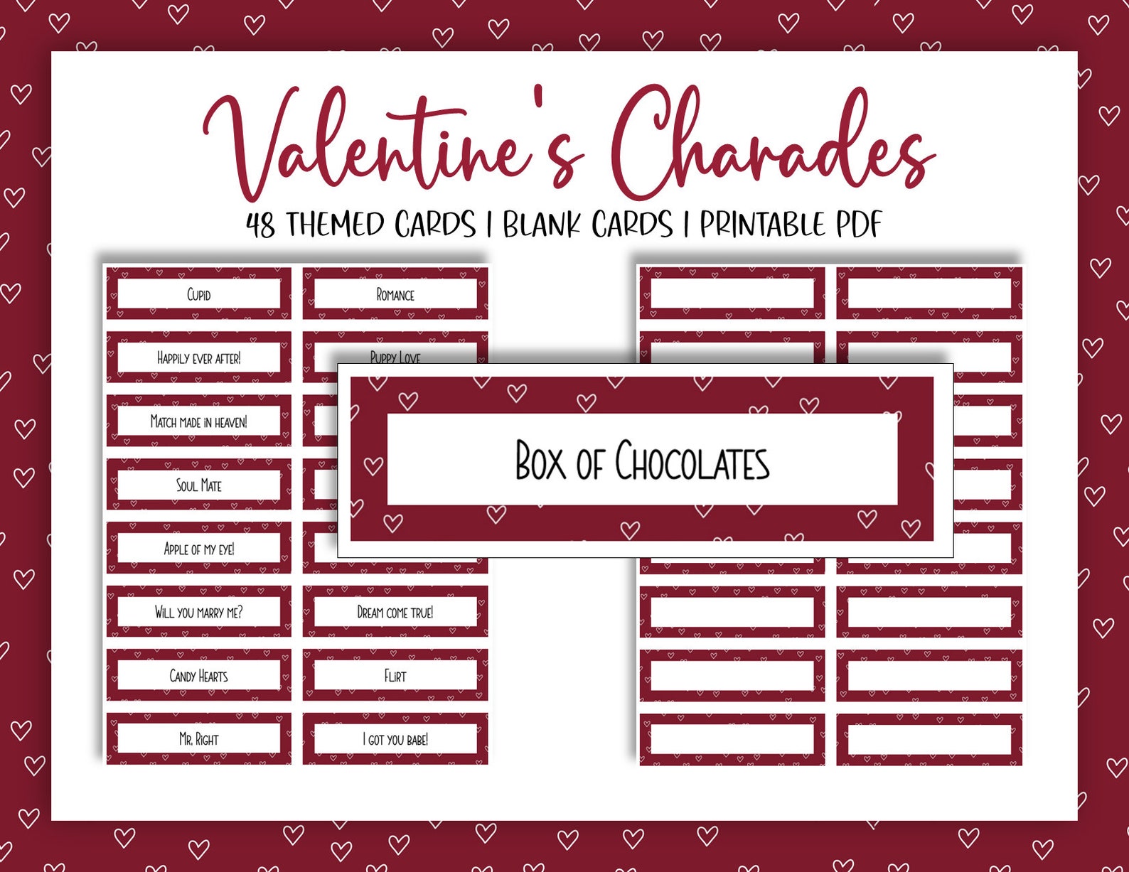 Valentine's Day Charades: A Classic Party Game for All Ages - Etsy