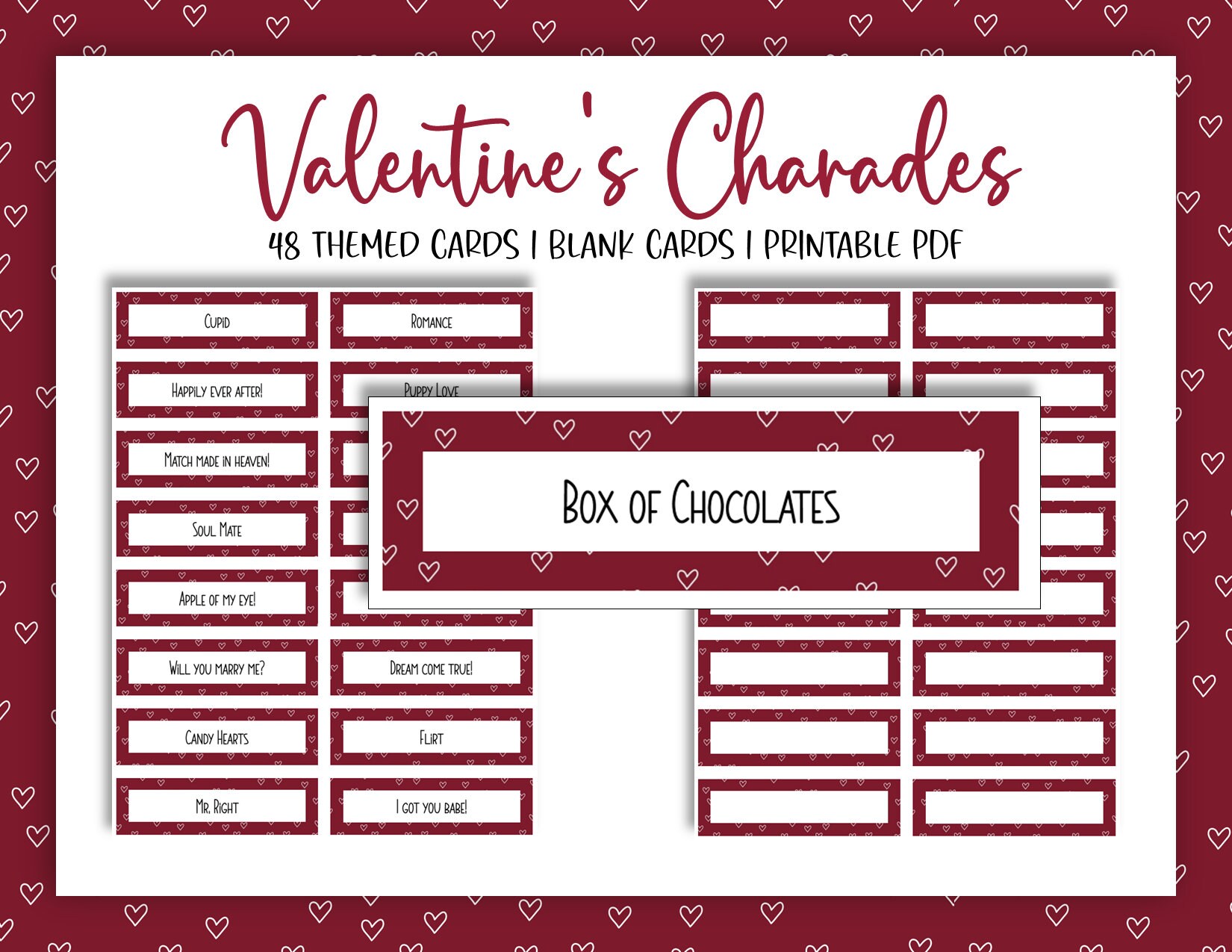 Valentine's Day Charades: A Classic Party Game for All Ages - Etsy