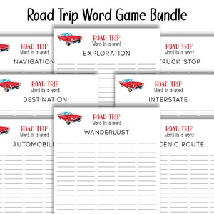 Road Trip Word Quest: 8 Printable Party Games for Wordplay Fun on the ...