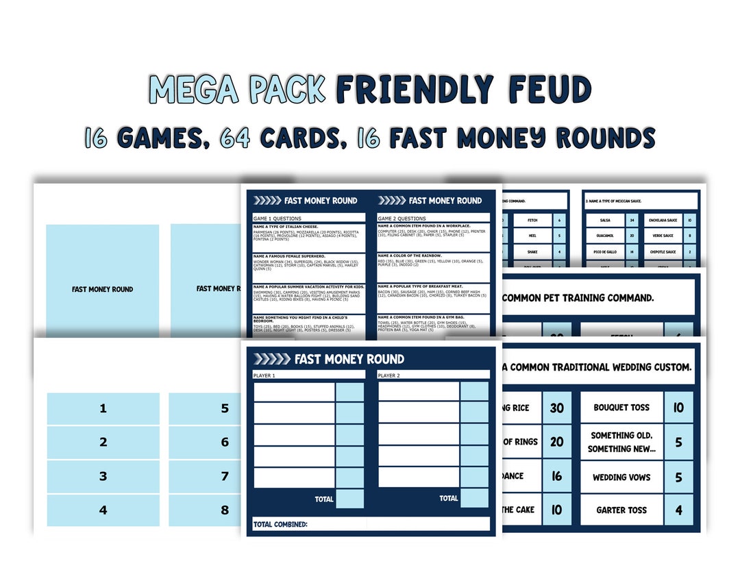 Ultimate Friendly Feud Mega Pack - Printable Edition - Etsy