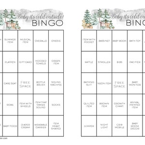 Winter Wonderland Baby Shower Gift Bingo: 100 Cards (PDF) - Etsy