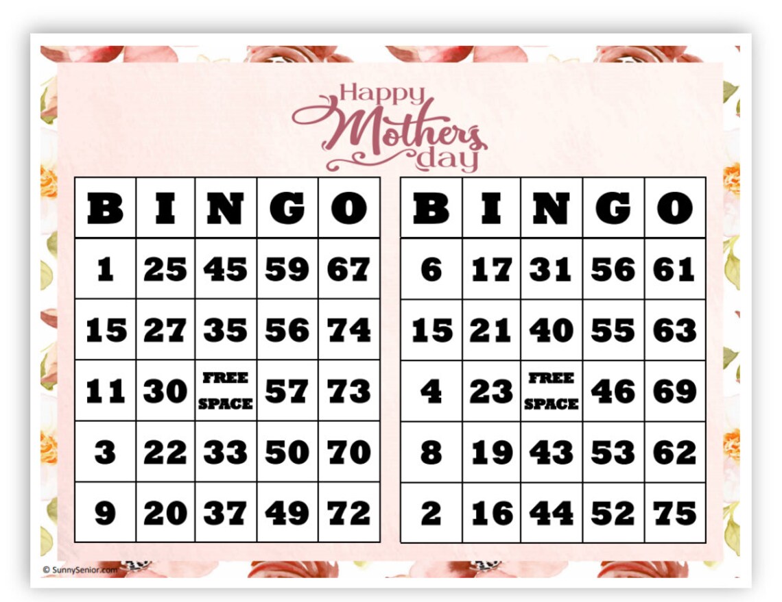 Printable Mother's Day Bingo Cards Set of 1000 - Etsy