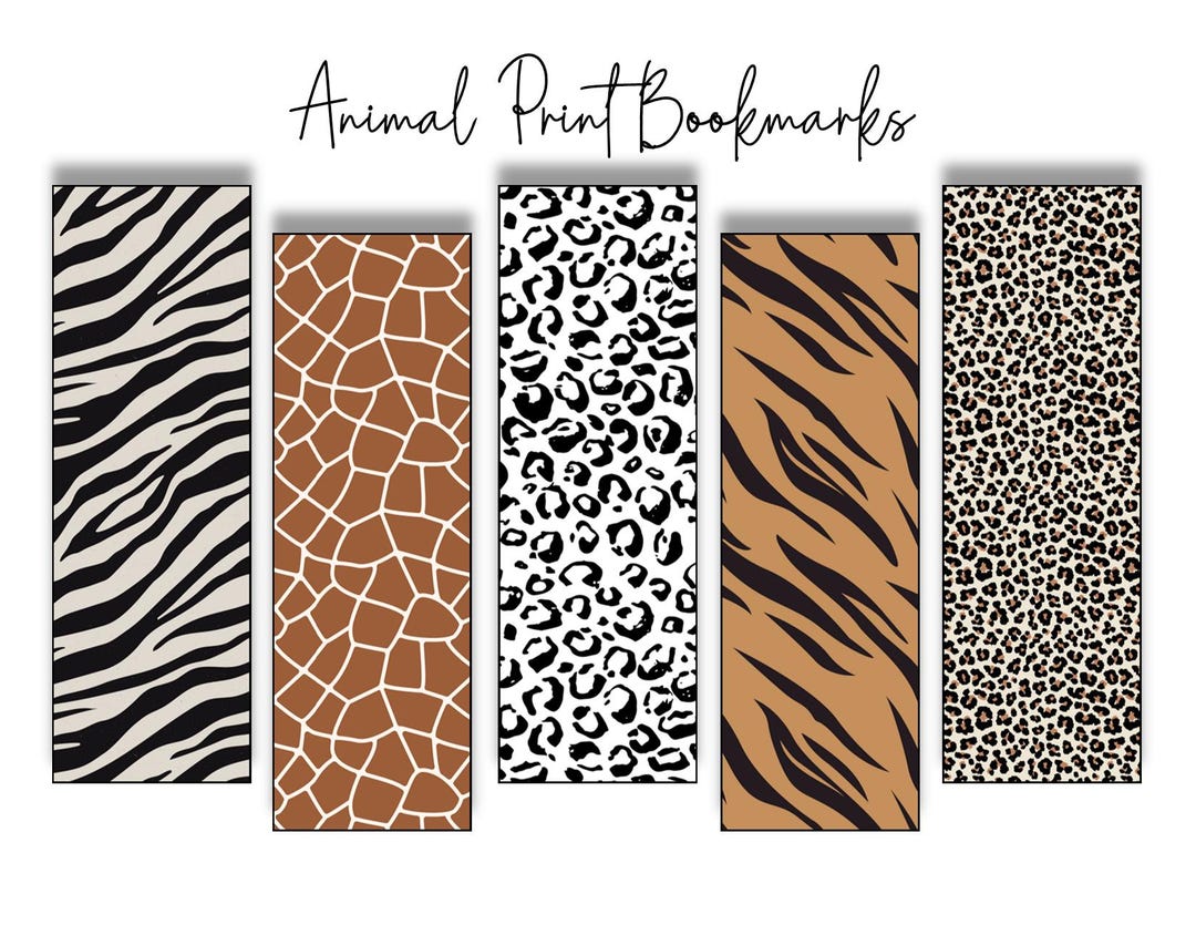 Animal Print Bookmarks: Wild Safari Designs (PDF) - Etsy