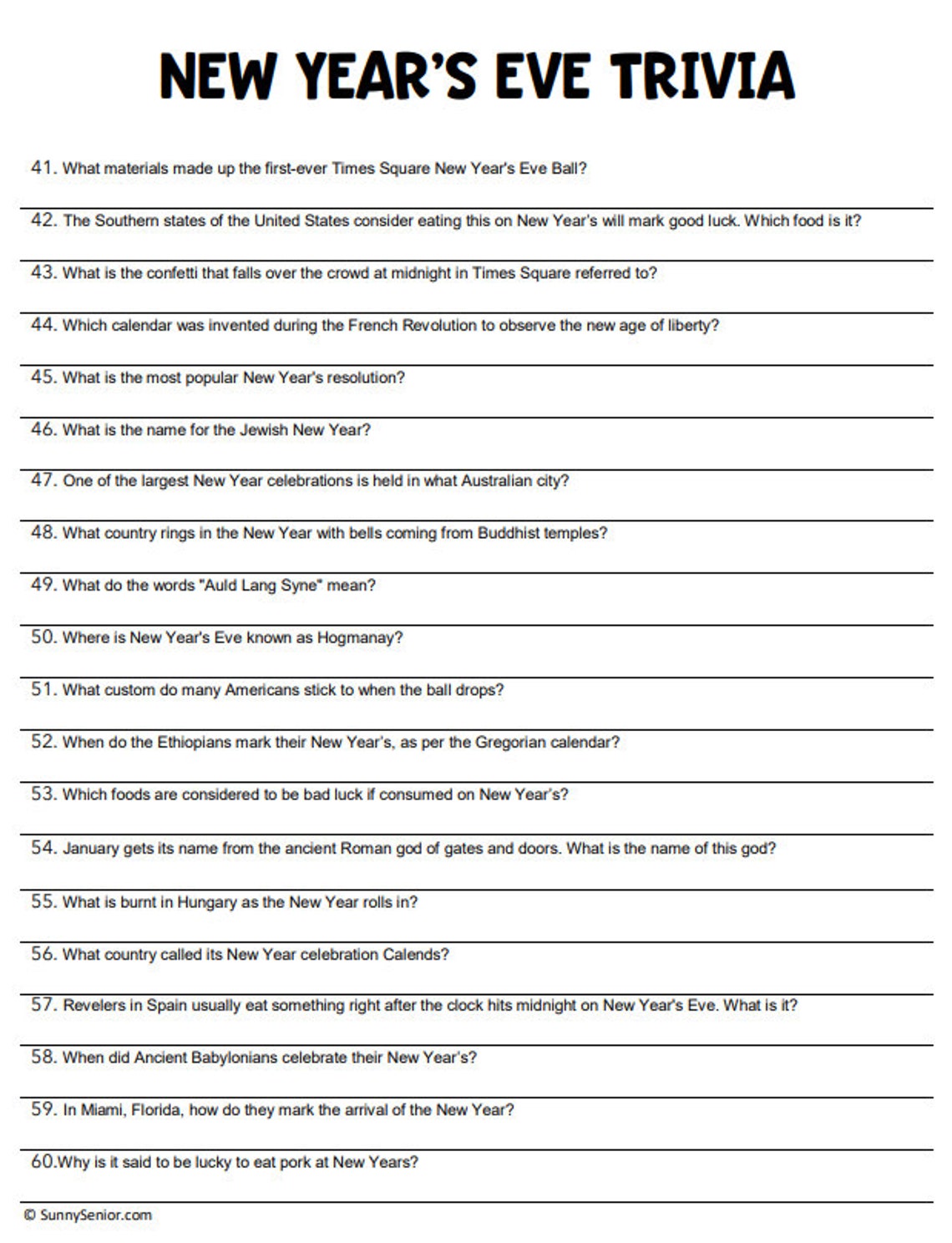 New Year's Trivia: A Fun and Interactive Game for Your New Year's Eve ...