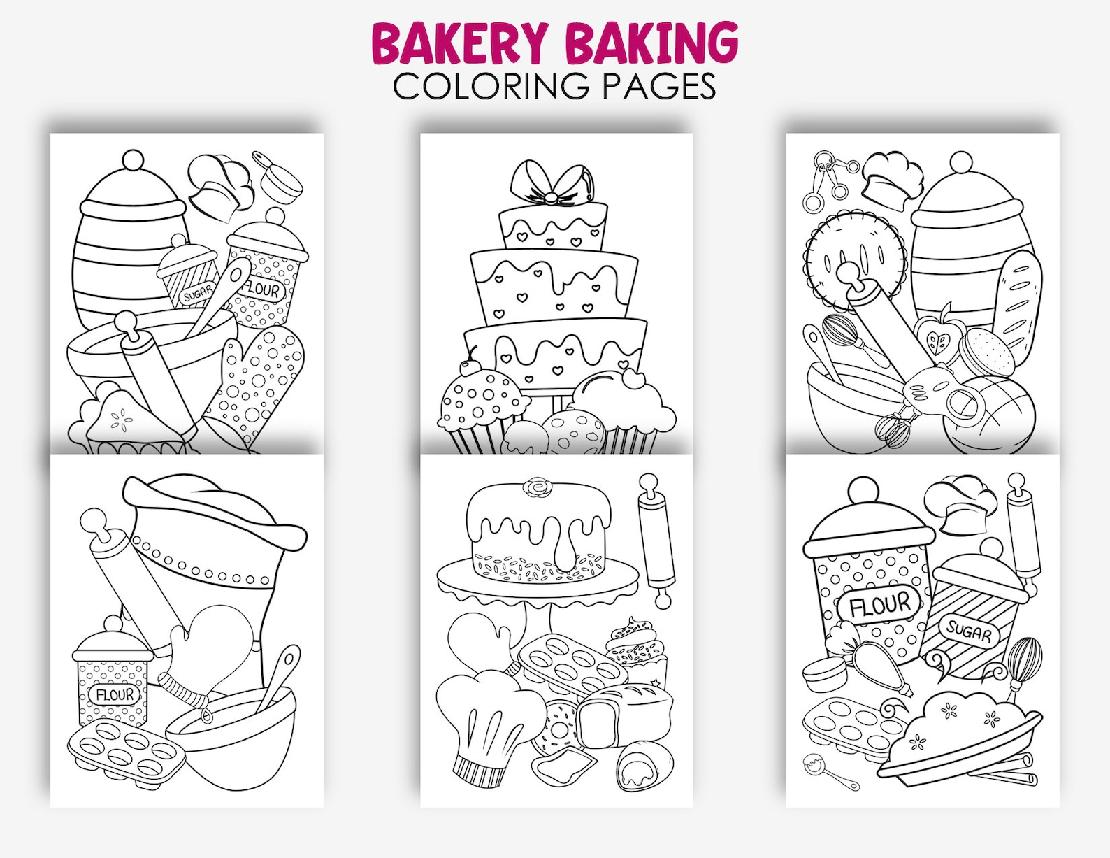 Bakery Baking Bliss Coloring Pages - Sweet Artistic Adventures! - Etsy