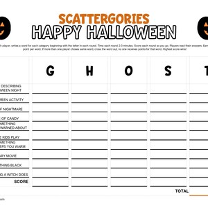 5 Pack Haunted Halloween Scattergories Games - Etsy