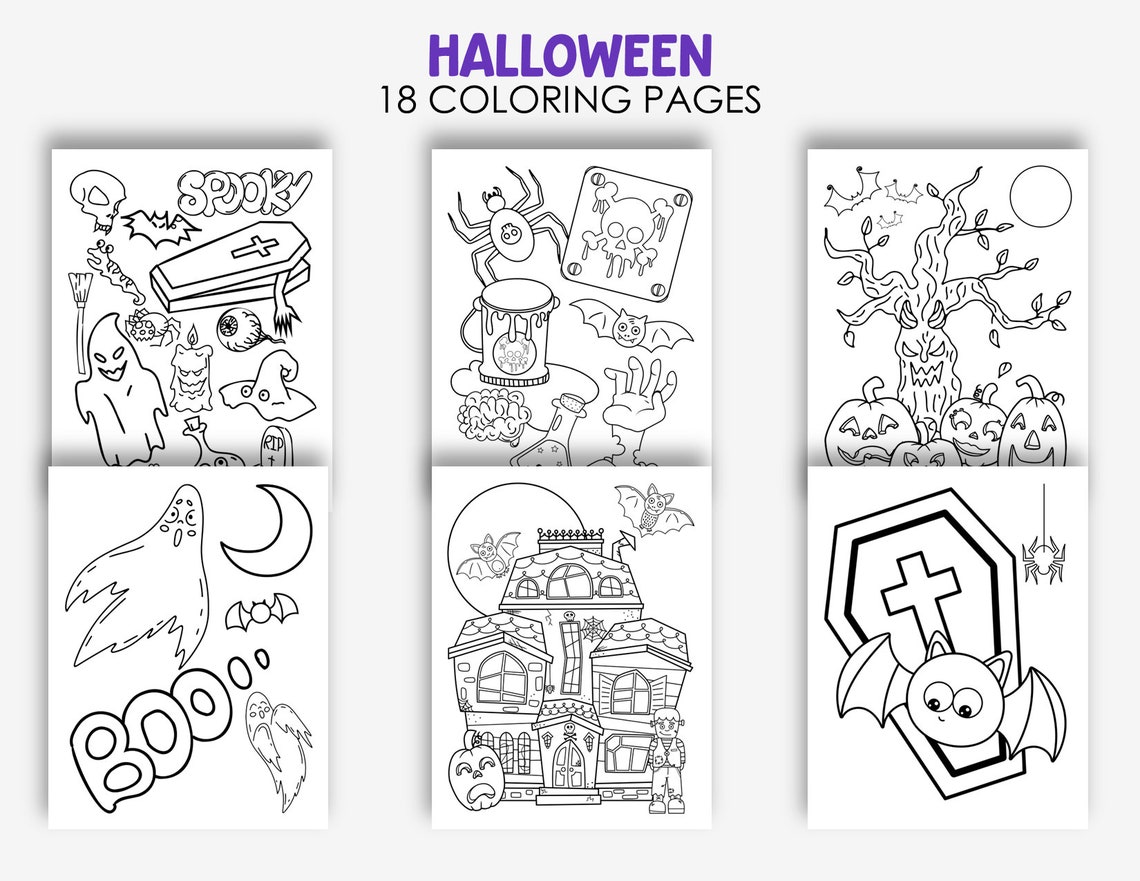 Spooky Halloween Coloring Pages - Printable Fun for All Ages! - Etsy