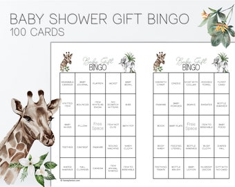 30 Printable Prefilled Baby Shower Bingo Cards, Safari Baby Shower ...