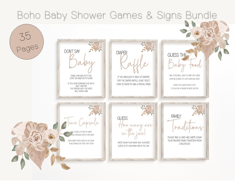Printable Baby Shower Games Pack Plus Signs - Etsy