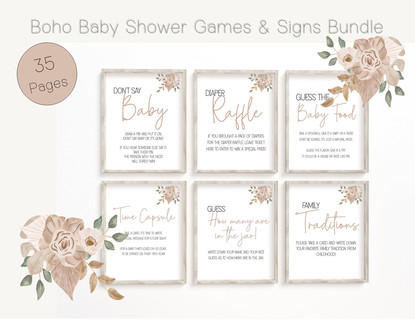 Printable Baby Shower Games Pack Plus Signs - Etsy