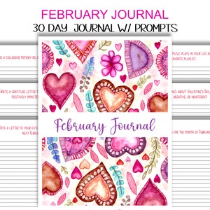 February Bliss: Guided Printable Journal With Daily Prompts - Etsy